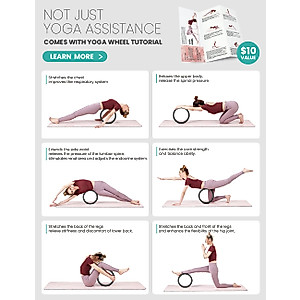 Yoga Wheel Set of 3, Back Roller for Back Pain Relief, Stretching, Multifunctional Back Wheel Improve Flexibility, Strength & Backbends, Deep Tissue Massage, Size 13"/10.5"/6.5''