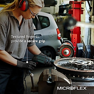 Ansell MICROFLEX BD-100N Black Dragon Zero 5mil Disposable Nitrile Gloves w/Textured Fingertips for Medical, Industrial, Automotive Use - XXL, Black Gloves (Case of 1000)