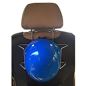 Attisstore Hard Hat Holder for Truck Seat, Steel Hard Hat Racks with Rust Resistant Seat Back Storage, Gray