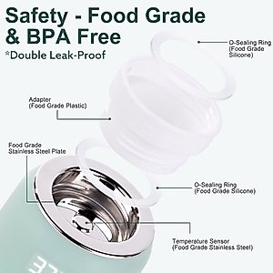 Bufims Portable Bottle Warmer, Fast Heating Travel-Friendly Leak-Proof Cordless Milk Warmer, with 5 Adapters for All Bottles