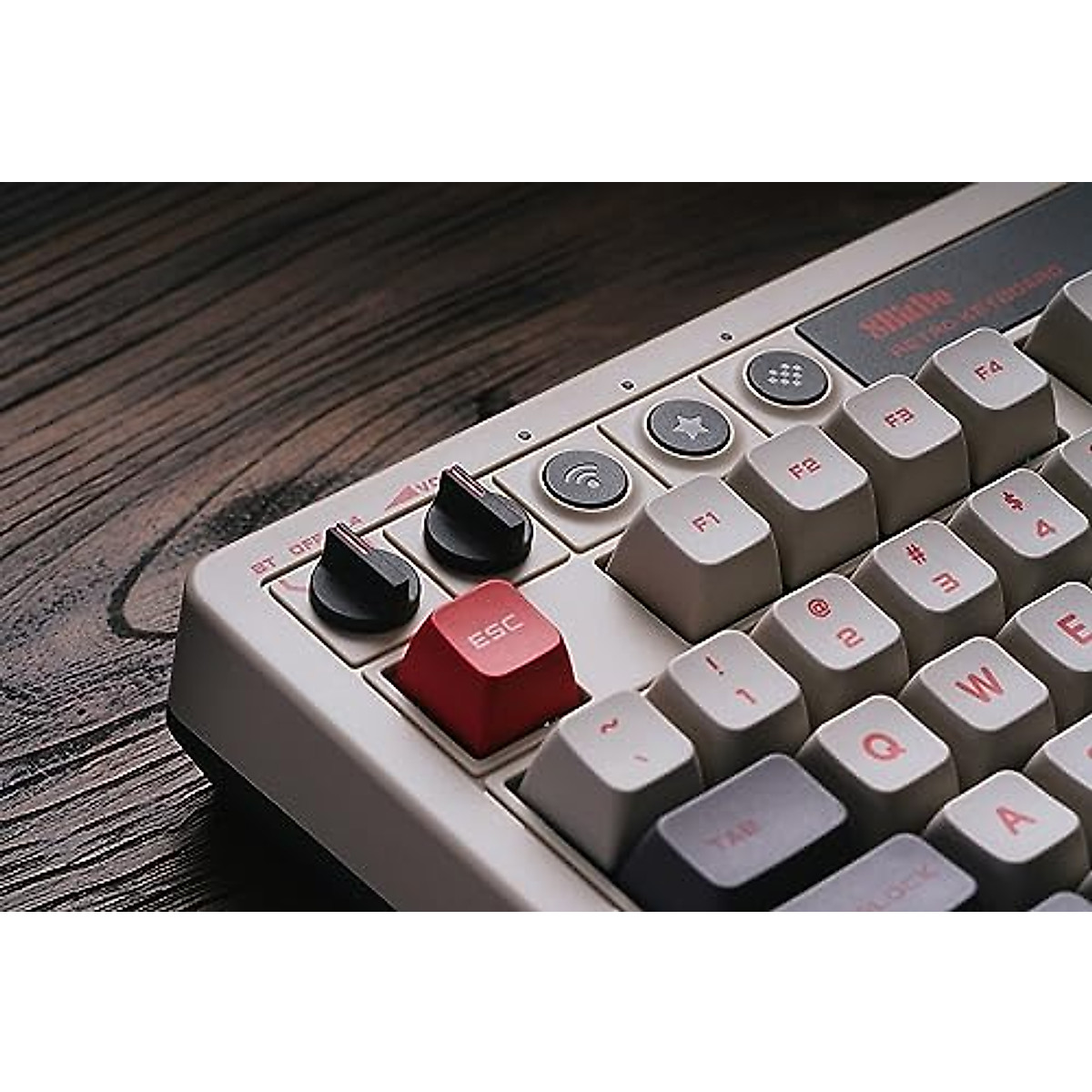 8Bitdo Retro Mechanical Keyboard, Bluetooth/2.4G/USB-C Hot Swappable Gaming Keyboard with 87 Keys, Dual Super Programmable Buttons for Windows and Android - N Edition