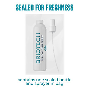 BRIOTECH Topical Skin Spray, Hypochlorous Acid Spray for Body & Face, Eyelid Cleanser, HOCl Facial Mist, Support Against Irritation and Redness, Stocking Stuffers, Packaging May Vary, 4 oz, 1 ct