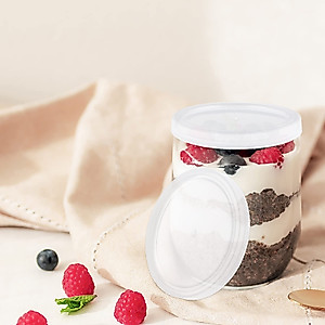 10 Pcs Yogurt Jar Lids for Oui Yogurt, Clear Plastic Yogurt Container Lids Food Storage Replacement Lids Covers Compatible with Oui Yogurt Jars (2.64 Inch)