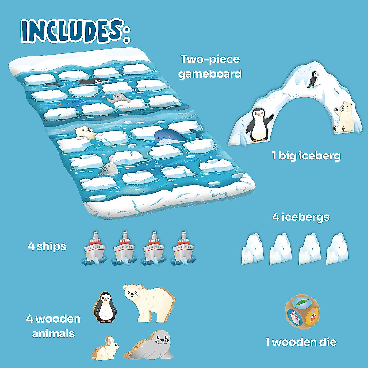 Polar Adventure - A Family Board Game to Teach About Climate Change - Fun & Educational Preschool Games for Boys and Girls - Learning Resources for Kids Ages 3-6 by Adventerra Games