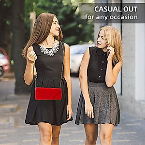 Clutch Purses Evening Bag for Women Party Prom Black-Tie Events Velvet Handbag Shoulder Cross Body Bag With Detachable Chain