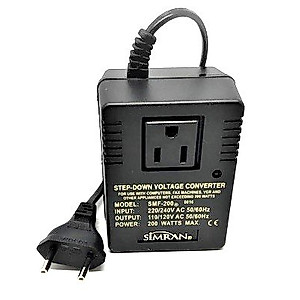 Simran SMF-200 Deluxe 200 Watts Step Down Voltage Converter for International Travel to AC 220V/240V Countries, Ideal for Laptops, Cameras, iPhones, BlackBerry, iPods etc