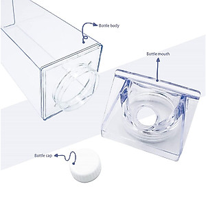 17Oz(500ml) Milk Carton Water Bottle Plastic Milk Box BPA Free Child Friendly Reusable Milk Carton Shaped Water Bottle Leakproof Juice Tea Jug for Travelling Sports Camping Outdoor Activities