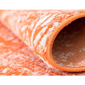 Unique Loom Sofia Collection Area Rug - Grand (7' 10" x 10' Rectangle, Orange/ Ivory)