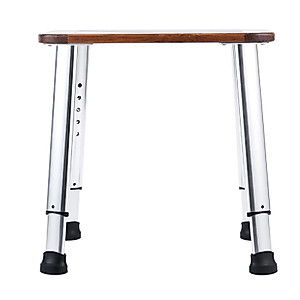 Bathroom Shower Bench Bath Stool Bathtub Seat Spa Chair Foot Rest Step, Height Adjustable Lightweight Waterproof and Rustproof, Teak