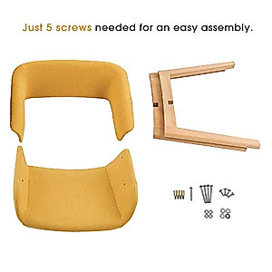 ivinta Modern Dining Room Chair Set of 2 for Kitchen, Mid-Century Upholstered Fabric Accent Chair with Solid Wood Legs