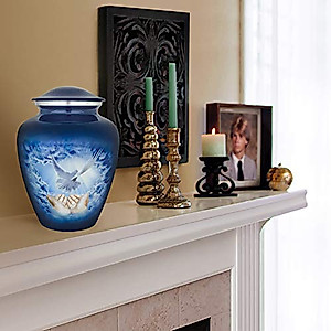 Trupoint Memorials Cremation Urns for Human Ashes - Decorative Urns, Urns for Human Ashes Female & Male, Urns for Ashes Adult Female, Funeral Urns - Dove, Large