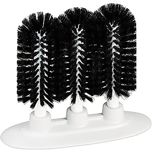 SPARTA 4046103 Plastic Glass Washer, Scrub Brush With Soft Bristles, 8 Inches, Black