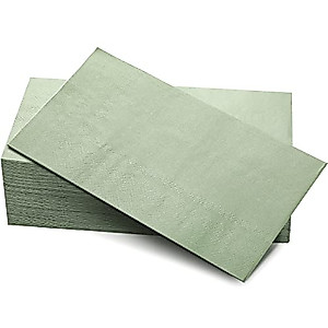 Dinner Napkins Paper Hand Towels Disposable Cocktail Napkins Dinner Napkins for Wedding, Birthday, Events, Guest Bathroom, Bridal Shower Party Favors, 13 x 15.75 Inch (Sage Green, 100 Pcs)