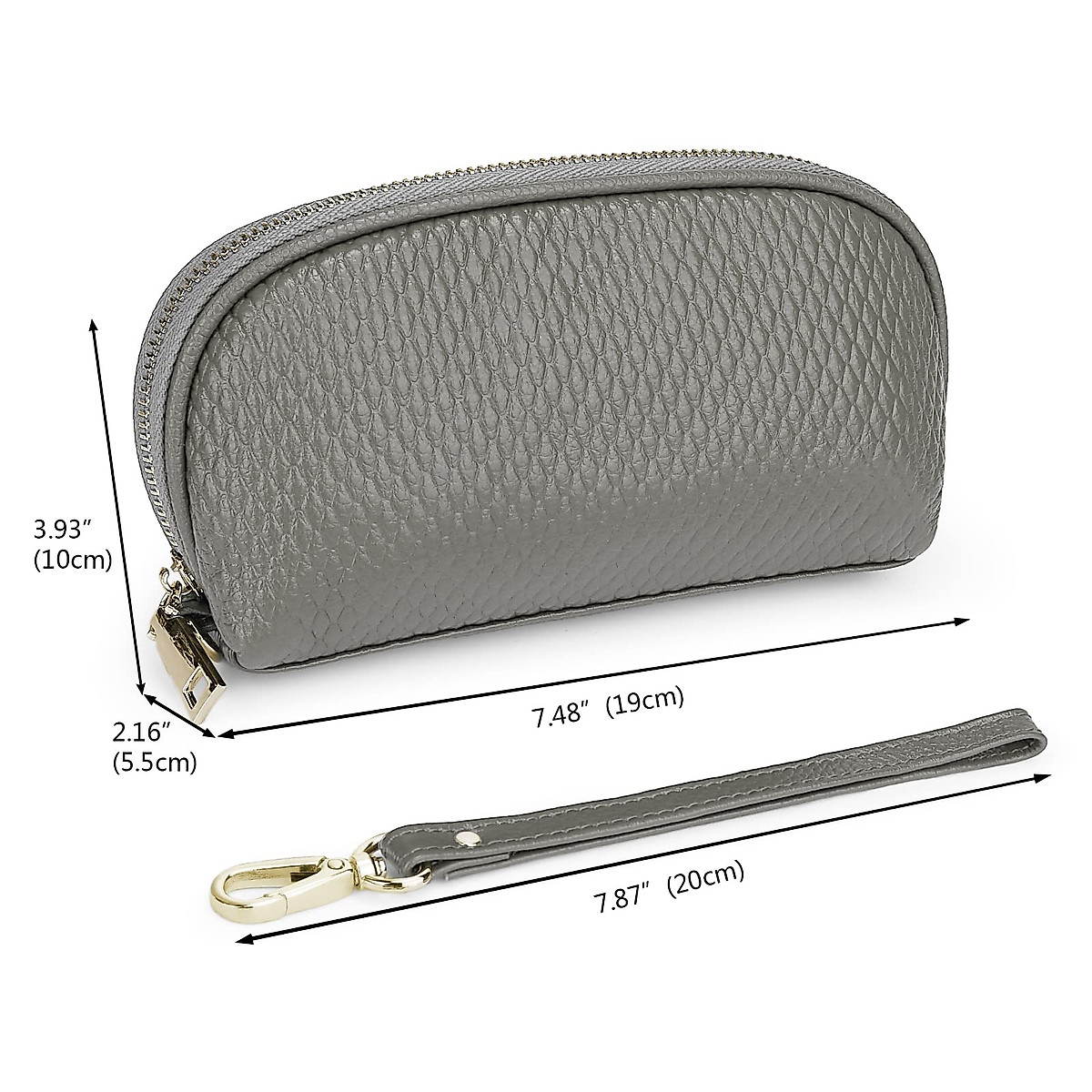 YALUXE Womens Wristlet Genuine Leather Quilted Zipper Large Clutch Wallet