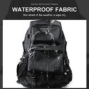 Simple Mens Backpacks for Working with Laptop Compartment,Camping Rucksack School Backpack Bookbag for Men College Students,Lightweight Durable Hiking Travel Computer Bag Fits 15.6 Inch Notebook,Black