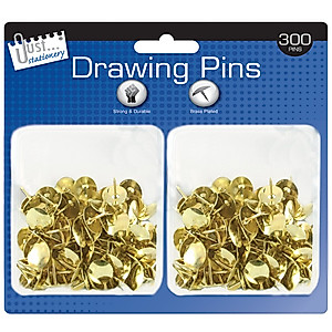 300 Gold Colour, Domed Drawing Pins