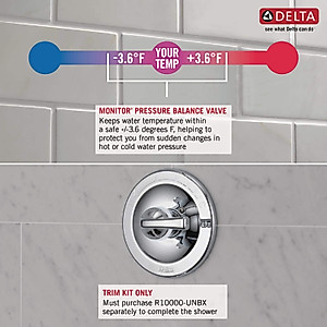 Delta Faucet Foundations Chrome Shower Faucet Set with 2-Spray Chrome Shower Head, Shower Trim Kit, Shower Faucet Sets Complete, Chrome BT13210 (Valve Not Included)