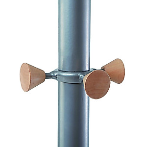 Alba PMWAVE Wavy Coat Tree, Six Hangers/Two Knobs/Four Hooks, Silver Steel/Wood