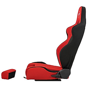 SimFab Flight Simulator Seat With Seat Base Cut Out For Fighter Stick Or Helicopter Collective, red