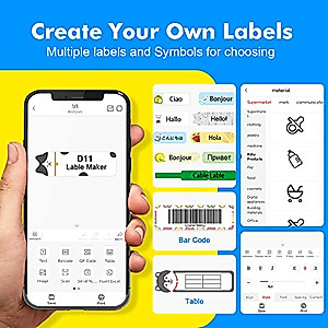 Label Maker Machine with Tape, Wireless Bluetooth Portable Mini Cute Sticker Handheld 0.6 Inch Label Printer, Compatible iOS&Android, for Home&Office (Green)