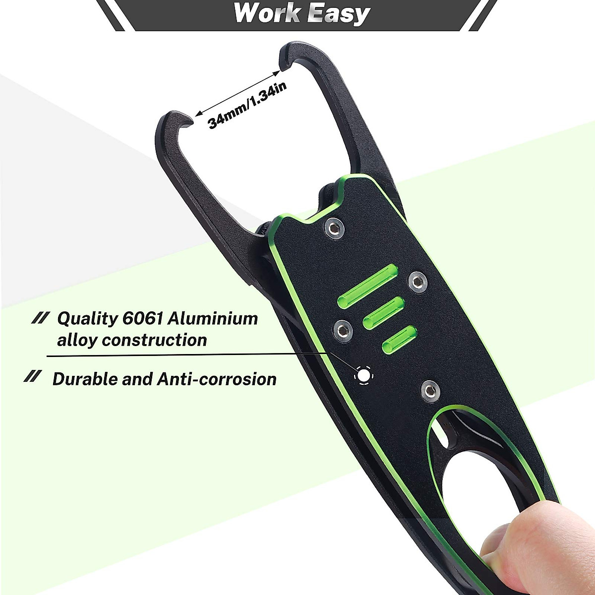 Night Cat Fish Lip Gripper with Scale 2 in 1 Aluminum Alloy Fish Lip Grabber Professional Fishing Lip Gripper Tool Kit for Men