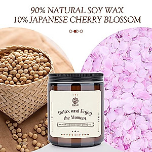 Candles for Home Scented, 60 Burn Hours 9oz Scented Candles Gift for Women, Stress Relief Gifts, Birthday Gifts (Japanese Cherry Blossom)