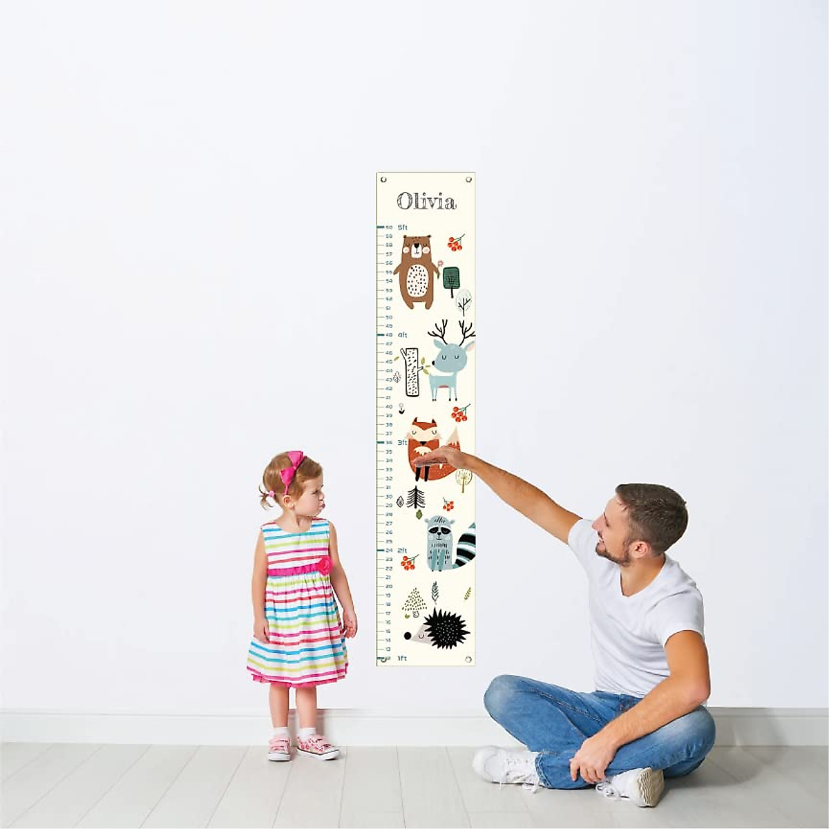 Personalized Kids Canvas Growth Chart, Height Chart, Growth Chart Banner