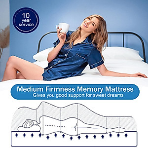 King Mattress, 8 Inch Gel Memory Foam Mattress for Back Pain Relief, Medium Firm King Size Mattress in a Box with Washable Cover & Motion Isolation