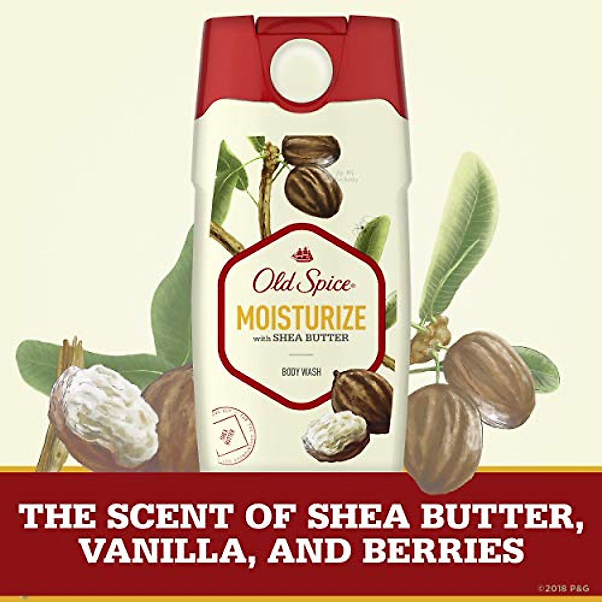 Old Spice Body Wash for Men, Moisturize with Shea Butter Scent, 16 Fl Oz (Pack of 4)