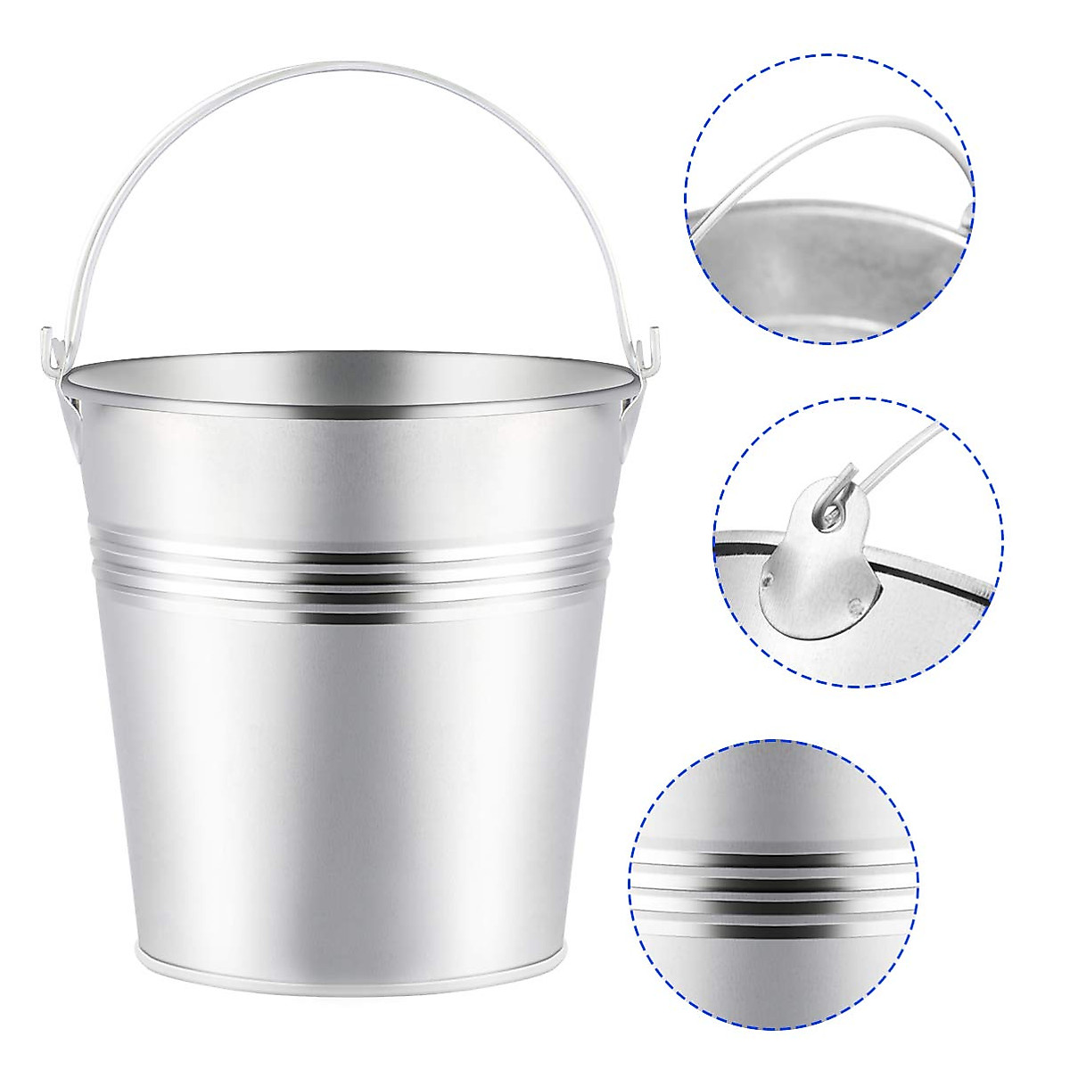 Toyvian Small Buckets for Party Favors Mini Metal Tinplate Buckets Snack Tin Pails Containers for French Fries Candies Planting Flowers 12 Pieces