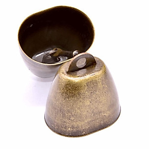 2 Pack Small Brass Bell,Cow Horse Sheep Grazing Copper Bells,Cattle Farm Animal Loud Bronze Bell,Pet Anti-Theft Accessories Bell, New Years, Wedding Bells & Chimes Percussion Musical Instruments