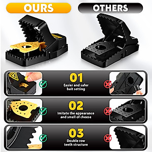 Kittmip 20 Pcs Mouse Traps Indoor for Home Mice Traps for House Small Rat Trap for Indoor Outdoor Reusable Rat Traps Snap Traps Quick Effective Safe Mousetrap for Family and Pet