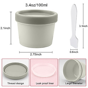 Cosywell Travel Containers for Toiletries Plastic Cream Jars 3.4oz/100ml Empty Cosmetic Pot Jars 4 Pieces Refillable TSA Approved Leak-proof Travel Size Accessories with Lids（Black）