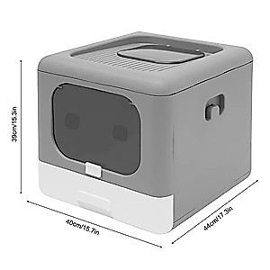 Cat Litter Box Fully Enclosed and Foldable,Top Entry Litter Box Storage and Deodorization Design Easy to Clean Covered Litter Box,Comes a Cat Shovel Comes a Cat Rubbing Device Families Cat Houses