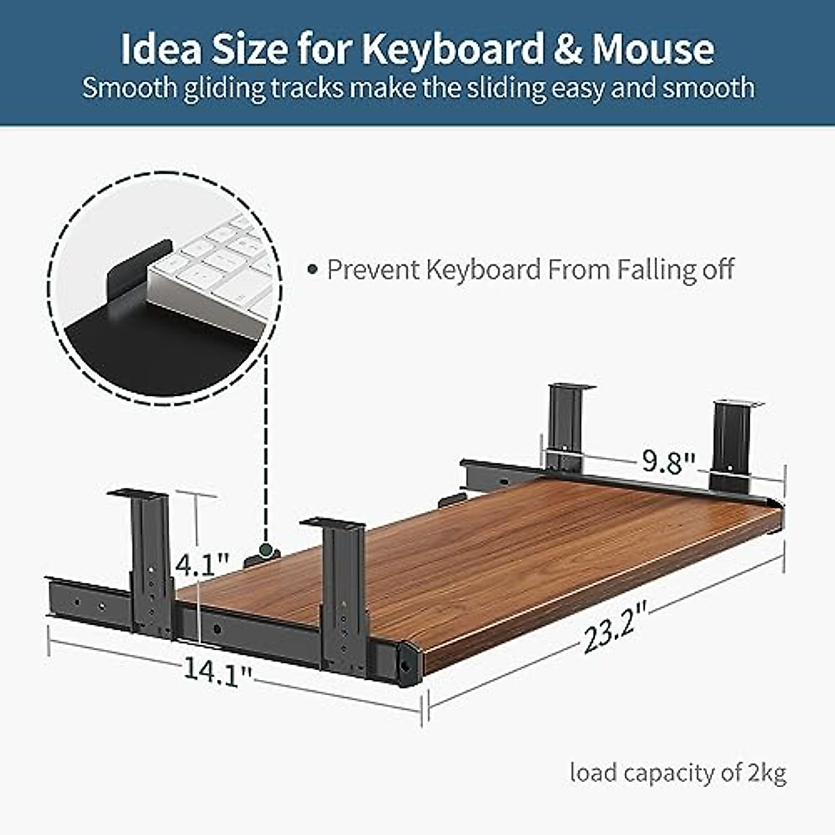BANTI 48" x 24" Height Adjustable Electric Standing Desk with Keyboard Tray, Sit Stand up Desk with Splice Board, Black Frame/Expresso Top
