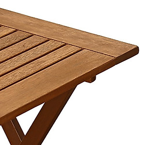 FURINNO Tioman Hardwood Patio Furniture Set C 3 Piece Bistro Set, Natural