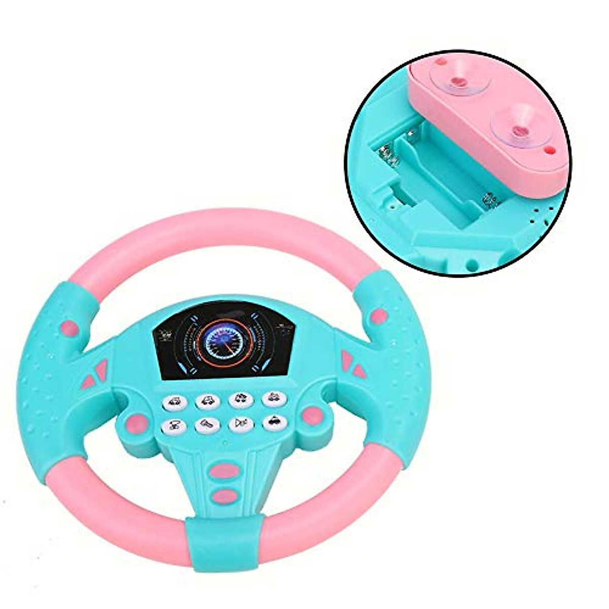 Garosa Simulated Driving Controller 21 x 3.5 x 21cm Co-Driver Simulated Steering Wheel Educational Music Toy for Children Kids 4 5 6 Years Old ( Blue)