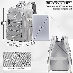 Lanola Backpack for Men Women Waterproof Casual Laptop Backpack Fits 15.6 Inch Lightweight Student School bag - Gray