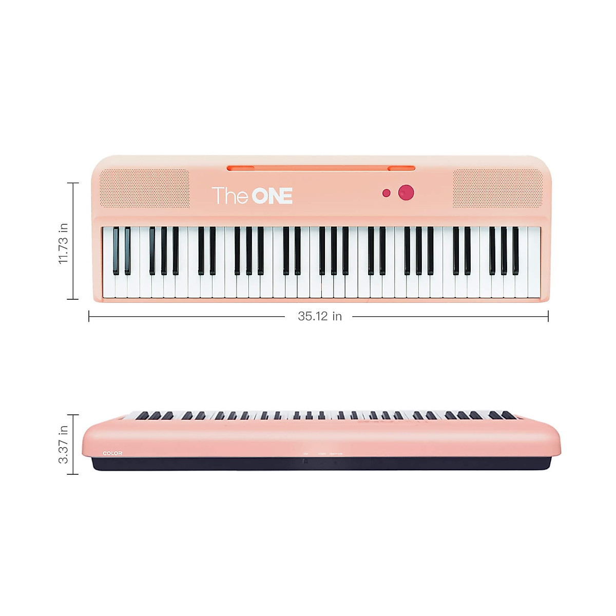 The ONE Smart Keyboard COLOR 61 Lighted Keys Piano Keyboard, Digital Piano for Beginners with 256 Tones, 64 Polyphony, Built-in LED Lights and Free Apps (Pink)