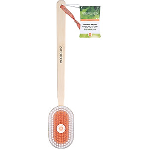 EcoTools Multi-Tasking Bath Brush, Citrus Infused Shower Brush, Long Ergonomic Handle & Soft Bristles, Back Scrubber, Gentle Exfoliating Bath Brush, Cleanses Hard To Reach Areas, Cruelty-Free, 1 Count