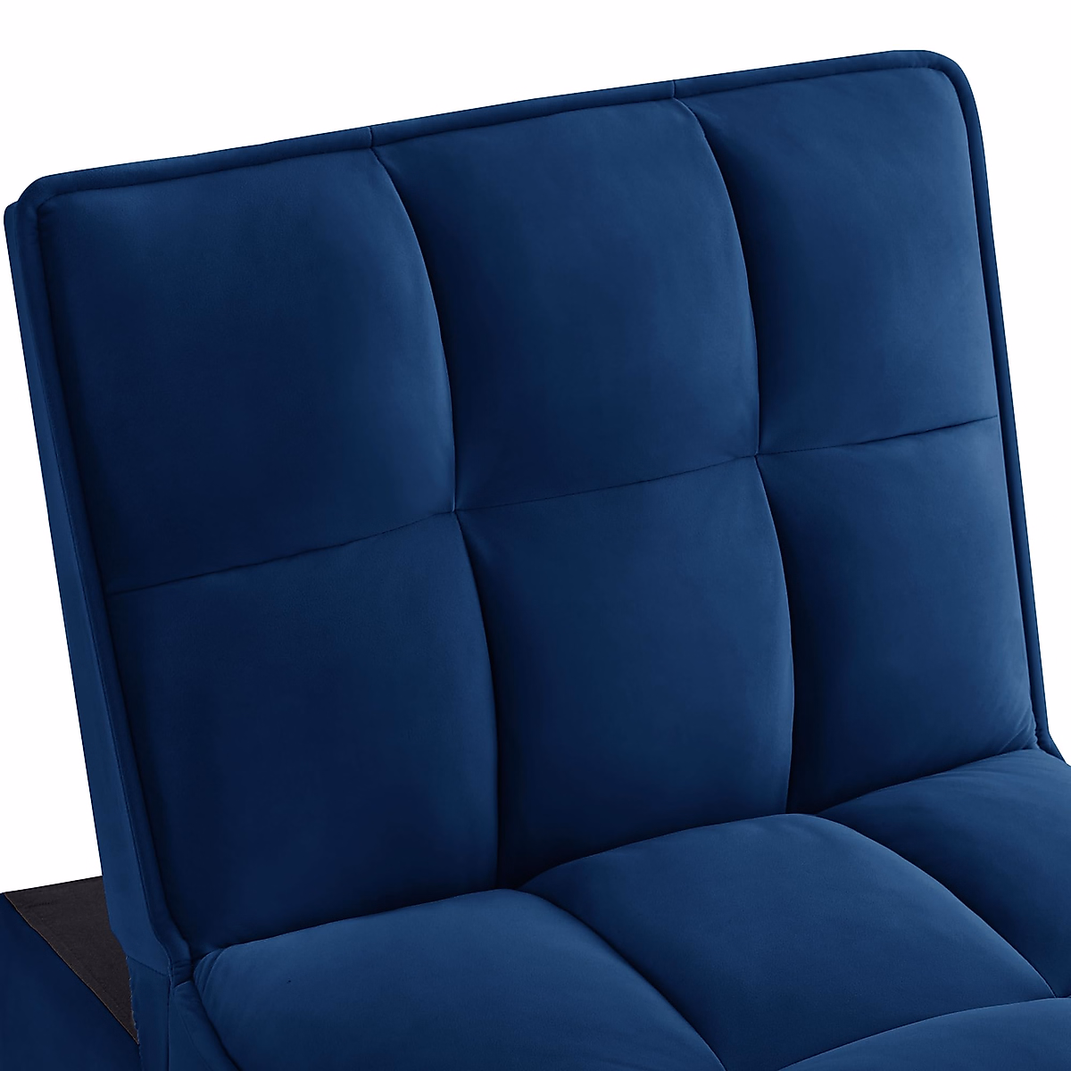 Bellemave 4 in 1 Convertible Sleeper Sofa Chair, Single Pull Out Couch with 6-Level Adjustable Backrest&Pillows,Modern Velvet Sofa Bed with Storage Pockets for Bedroom Living Room Small Space（Navy）