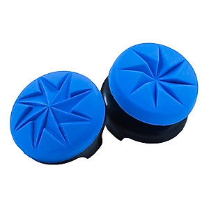 KontrolFreek FPS Freek Edge for PlayStation 4 (PS4) and PlayStation 5 (PS5) | Performance Thumbsticks | 1 High-Rise Convex, 1 Low-Rise Convex | Blue