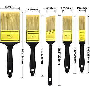Great Andrew Paint Brushes, 30 PCS Great Value Multi use(3" 2" 1.5" 1" Flat &1.5" Angled) Paint Brush Pack, Paint Brushes Set for Home Furniture Fences and Wall Trim