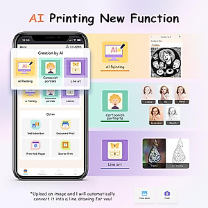 HOTCOLOR Sticker Printer- Mini Printer T02 Pro Portable Thermal Printer Sticker Maker Inkless Pocket Printer Bluetooth Photo Printer for Learning Assistance, Study Notes, Journal, Fun, Work, Receipts