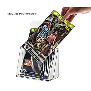 Marketing Holders 12 Pack Brochure Holder for 6" Bifolds Clear Acrylic Countertop Literature Organizer Space Saving Slant Back Booklet Dispenser for Trade Shows Expos and Conventions