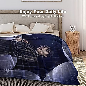 Jonshuas Yoga American Supernatural Comedy Horror Wednesday Throw Blanket, Fleece Halloween Blankets and Throws for Bed, Weighted Air Conditioned Blanket 40"*50" （100 * 130cm）