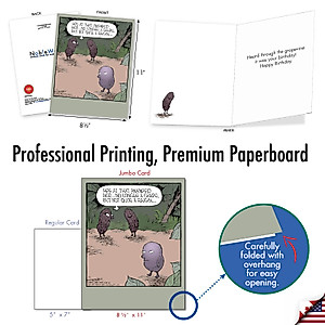 NobleWorks - 1 Big Funny Birthday Card Cartoon (8.5 x 11 Inch) - Jumbo Comic Humor, Group Greeting Card with Envelope - Almost a Raisin J2677BDG