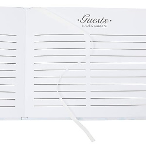 Floral Wedding Guest Book for Reception, Party, Baby Shower, Birthday (8.3 x 6.25 in, 56 Pages)