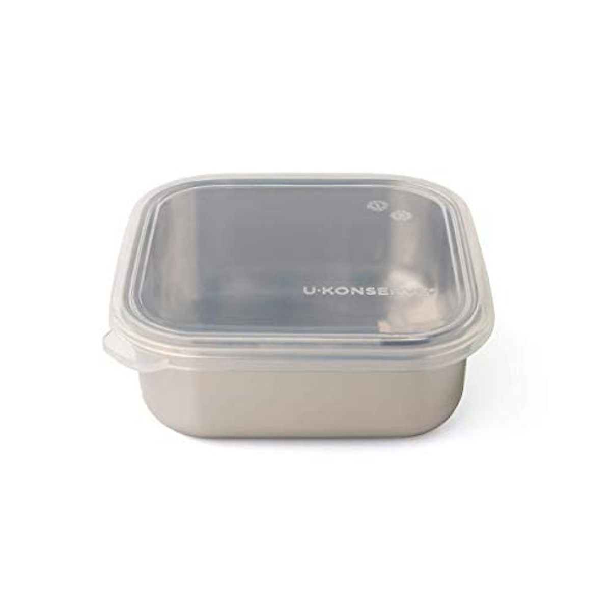 U Konserve Stainless Steel Food Storage Bento Box Container, Leak Proof Silicone Lid Dishwasher Safe - Plastic Free (15oz Clear)