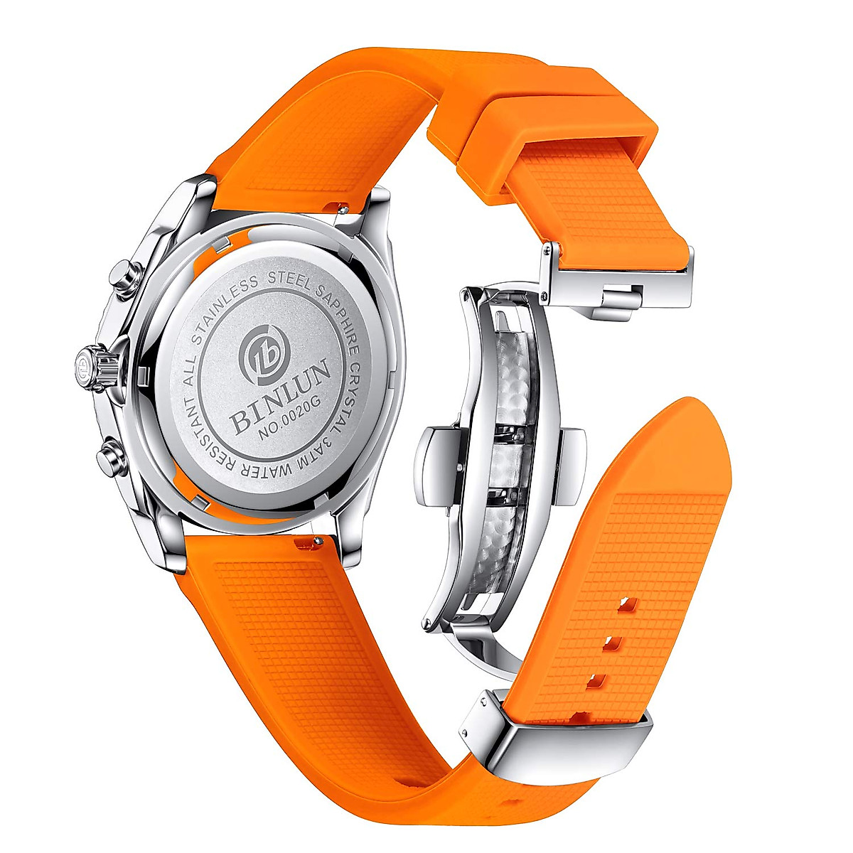 BINLUN Silicone Watch Bands Quick Release Rubber Sport Watch Straps 18mm 19mm 20mm 21mm 22mm 24mm Smartwatch Bands Replacement for Men and Women (White/Red/Black/Blue/Orange/Grey/Brown/Green)